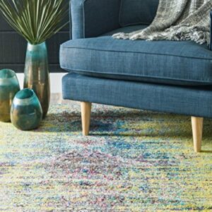 Unique Loom Vita Collection Saturated Over-Dyed Traditional Gradient Area Rug, 2 ft 2 in x 3 ft, Olive/Yellow