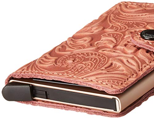 Secrid Mini Wallet Genuine Leather Ornament Rose Safe Card Case max 12 cards