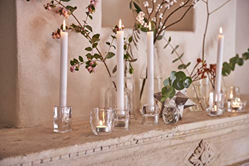 BOLSIUS White Dinner Candles - 10 Pack Unscented 9 Inch Straight Taper Candle Set - 8 Hour Burn Time - Premium European Quality - Smokeless And Dripless Household, Spa, Wedding, And Party Candlesticks