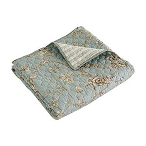 Levtex Home Lyon Teal Quilted Throw Ivory, Teal