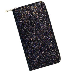 kukoo glitter wallet for women shiny long phone clutch purse ladies card holder