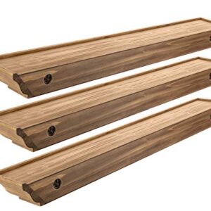 kieragrace Muskoka Fitz Wood Shelves - Walnut, 36", Set of 3