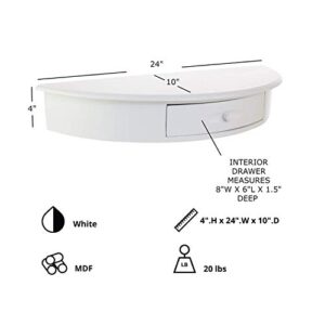 kieragrace Providence Morris Half Moon Shelf - White, Matte Finish