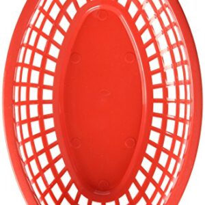 Tablecraft (1074R) – Oval Plastic Baskets, Red (Pack of 12)