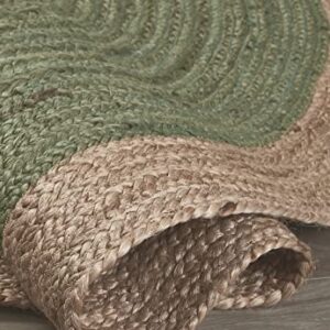 Fab Habitat Essentials Braided Area Rug - Teal - Handwoven, Natural Fiber, Soft Underfoot - Natural Jute - Bedroom, Living Room, Dining Room - 5ft Round