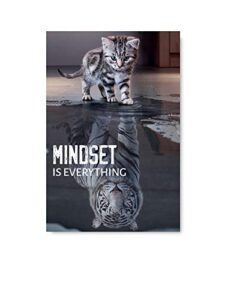 mindset is everything poster art funny cat illustration inspirational poster motivational art unframed room decor printed art picture mindset is everything cat 8″ x 12″