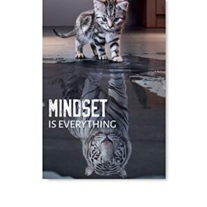 Mindset is Everything Poster Art Funny Cat Illustration Inspirational Poster Motivational Art Unframed Room Decor Printed Art Picture Mindset is Everything Cat 8" x 12"