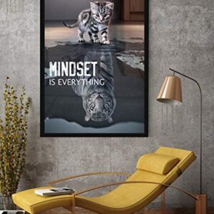 Mindset is Everything Poster Art Funny Cat Illustration Inspirational Poster Motivational Art Unframed Room Decor Printed Art Picture Mindset is Everything Cat 8" x 12"