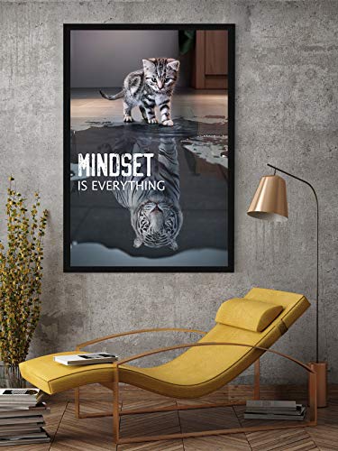 Mindset is Everything Poster Art Funny Cat Illustration Inspirational Poster Motivational Art Unframed Room Decor Printed Art Picture Mindset is Everything Cat 8" x 12"