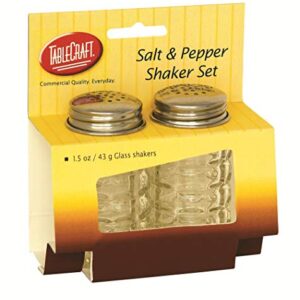 Tablecraft Nostalgia Glass Salt and Pepper Shakers with S/S Tops