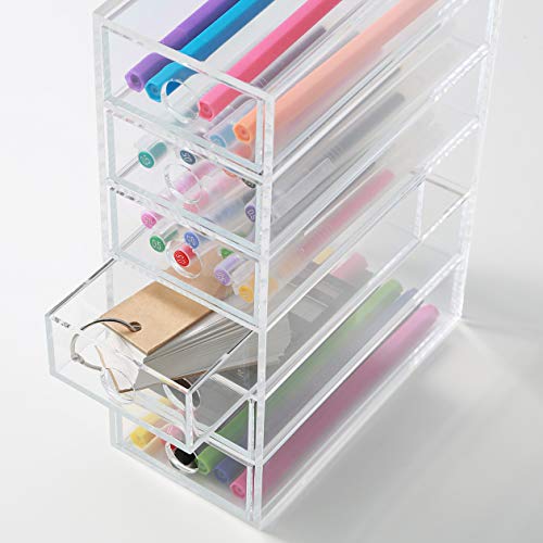 MUJI Acrylic 6-Drawer Storage Box, 8.7 cm Width x 17 cm Depth x 25.2 cm Height