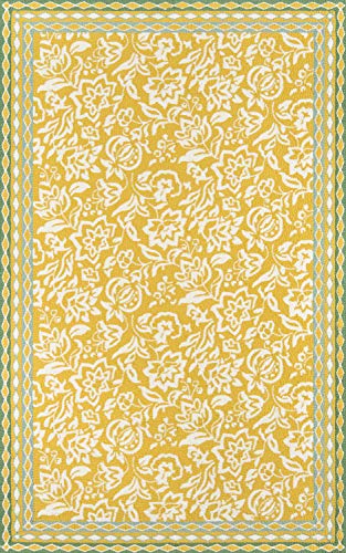 Madcap Cottage Under A Loggia Rokeby Road Area, Indoor Outdoor Rug, Yellow, 8' X 10'