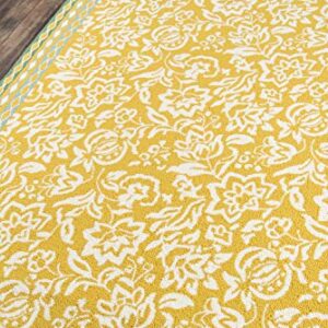 Madcap Cottage Under A Loggia Rokeby Road Area, Indoor Outdoor Rug, Yellow, 8' X 10'