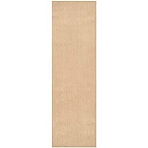 safavieh natural fiber collection 2′ x 3′ maize / linen nf141b border sisal accent rug