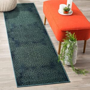 SAFAVIEH Constellation Vintage Collection 2' x 3' Light Blue/Multi CNV751 Modern Viscose Accent Rug