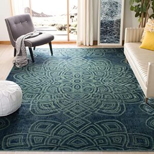 SAFAVIEH Constellation Vintage Collection 2' x 3' Light Blue/Multi CNV751 Modern Viscose Accent Rug