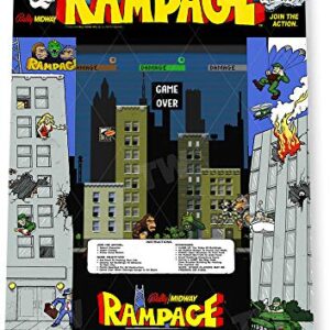 TIN SIGN Rampage Arcade Sign Game Room Sign Shop Marquee Retro Classic Gaming Console C741