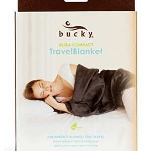 Bucky Easily Packable, Compact Travel Blanket, Charcoal, 56x36