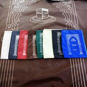 Set 8 Pockets Prayer Rug Mat Travel Portable Gift Outdoor Musallah Pads Carpet Outing Picnic Salah