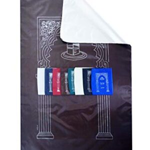 Set 8 Pockets Prayer Rug Mat Travel Portable Gift Outdoor Musallah Pads Carpet Outing Picnic Salah