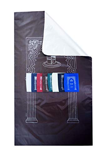 Set 8 Pockets Prayer Rug Mat Travel Portable Gift Outdoor Musallah Pads Carpet Outing Picnic Salah