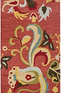 SAFAVIEH Blossom Collection 2'6" x 10' Rust / Multi BLM680B Handmade Premium Wool Runner Rug