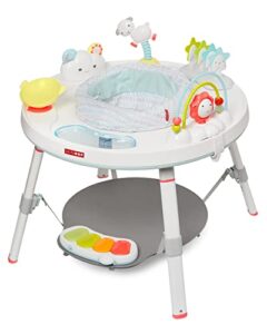 skip hop baby activity center: interactive play center with 3-stage grow-with-me functionality, 4mo+, silver lining cloud