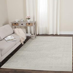 safavieh carnegie collection 5’1″ x 7’6″ cream / light grey cng691c vintage distressed non-shedding living room bedroom area rug