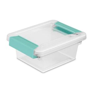 Sterilite Plastic Miniature Clip Storage Box Container with Latching Lid for Home, Office, Workspace, and Utility Space Organization, 24 Pack