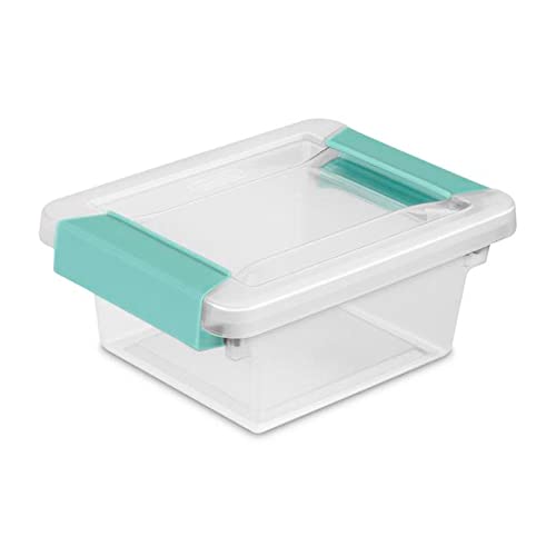 Sterilite Plastic Miniature Clip Storage Box Container with Latching Lid for Home, Office, Workspace, and Utility Space Organization, 24 Pack