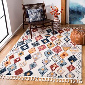 safavieh morocco collection 4′ x 6′ ivory/multi mrc924a moroccan boho tribal area rug