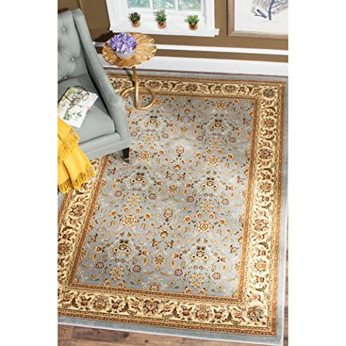 SAFAVIEH Lyndhurst Collection 4' Round Light Blue/Ivory LNH312B Traditional Oriental Non-Shedding Dining Room Entryway Foyer Living Room Bedroom Area Rug