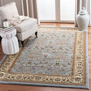 SAFAVIEH Lyndhurst Collection 4' Round Light Blue/Ivory LNH312B Traditional Oriental Non-Shedding Dining Room Entryway Foyer Living Room Bedroom Area Rug