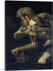 artcanvas saturn devouring his son 1823 seen in wall street movie canvas art print by francisco de goya – 26″ x 18″ (0.75″ deep)