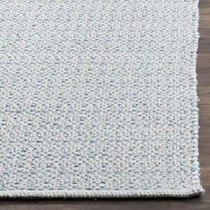 SAFAVIEH Montauk Collection 8' x 10' Ivory / Light Blue MTK717B Handmade Cotton Area Rug