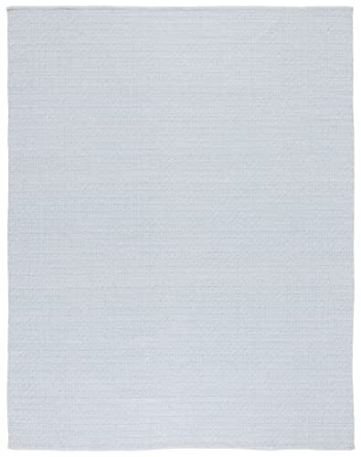 SAFAVIEH Montauk Collection 8' x 10' Ivory / Light Blue MTK717B Handmade Cotton Area Rug