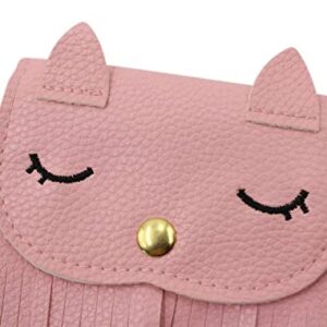 mossty Cute Cat Mini Tassel Bag Satchel Cross Body Bag Coin Candy Purse Messenger Bag