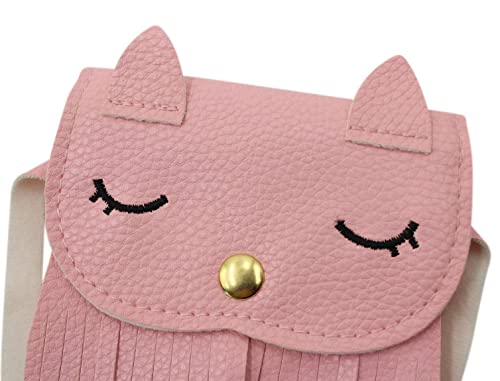 mossty Cute Cat Mini Tassel Bag Satchel Cross Body Bag Coin Candy Purse Messenger Bag