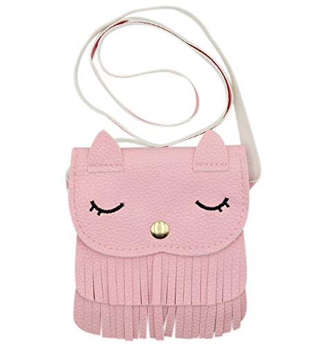 mossty Cute Cat Mini Tassel Bag Satchel Cross Body Bag Coin Candy Purse Messenger Bag