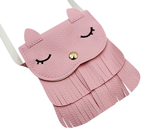 mossty Cute Cat Mini Tassel Bag Satchel Cross Body Bag Coin Candy Purse Messenger Bag