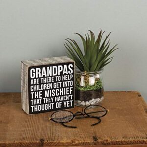 Primitives by Kathy 27218 Pinstripe Trimmed Box Sign, Grandpas, Wood, Small