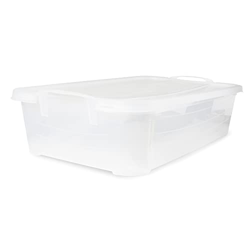 Life Story Clear Stackable Closet & Storage Box 34 Quart Containers, (12 Pack)