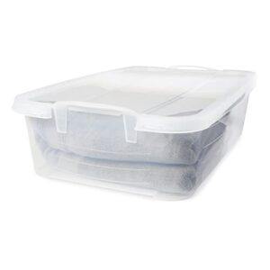 Life Story Clear Stackable Closet & Storage Box 34 Quart Containers, (12 Pack)