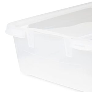 Life Story Clear Stackable Closet & Storage Box 34 Quart Containers, (12 Pack)