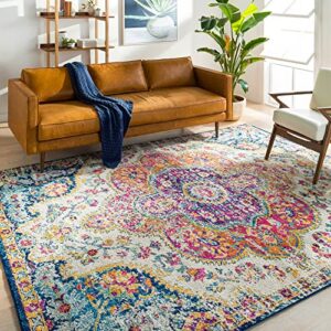 artistic weavers romaine vintage medallion area rug,7’10” x 10’3″,orange