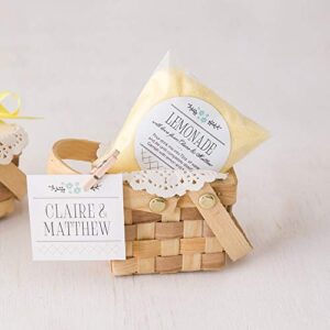 WEDDINGSTAR Miniature Woven Picnic Basket Favor - Set of 6