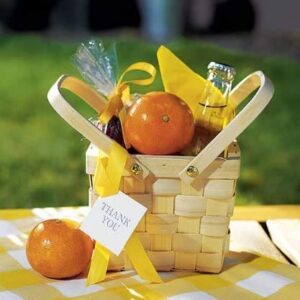 WEDDINGSTAR Miniature Woven Picnic Basket Favor - Set of 6