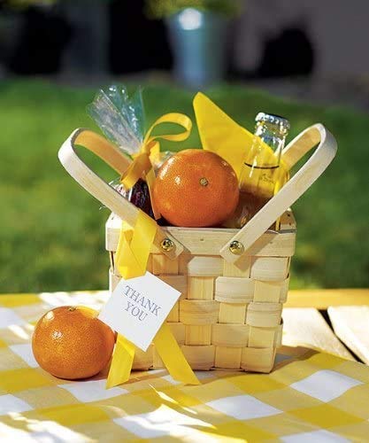 WEDDINGSTAR Miniature Woven Picnic Basket Favor - Set of 6