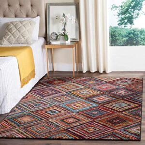 safavieh aruba collection 4′ x 6′ multi arb501m boho diamond lattice area rug