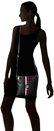 Tommy Hilfiger Women's Jaden Crossbody Bag, Black Polyvinyl Chloride